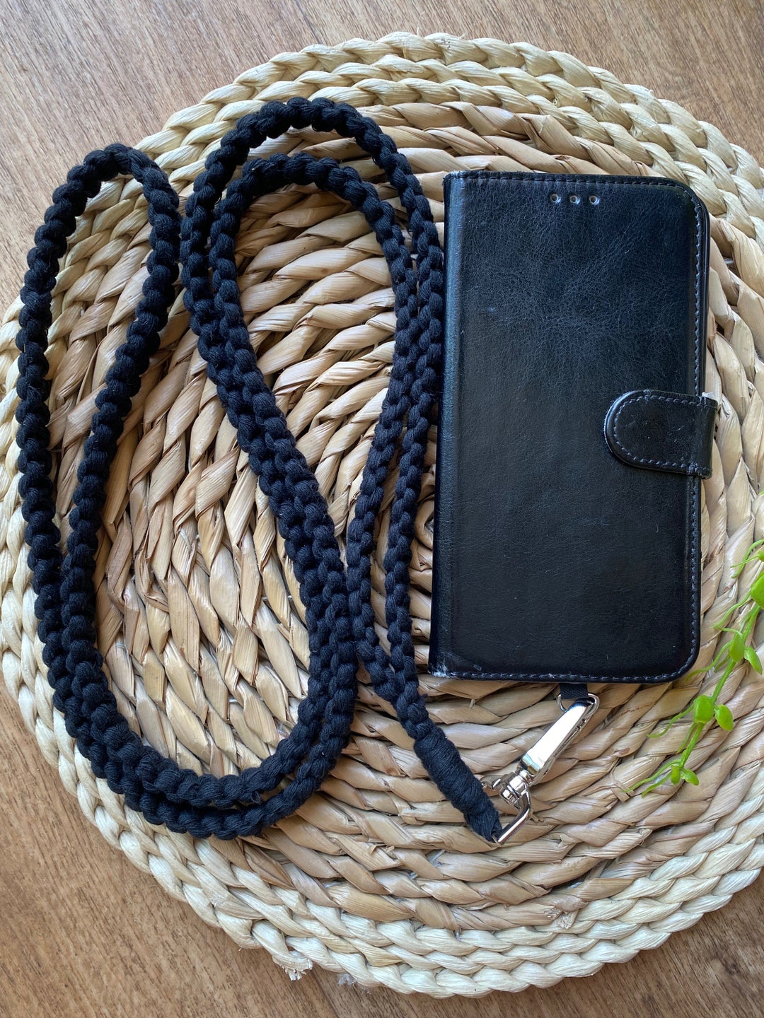 Black Macrame Cross Body Phone Strap, Phone Tether,universal Phone ...