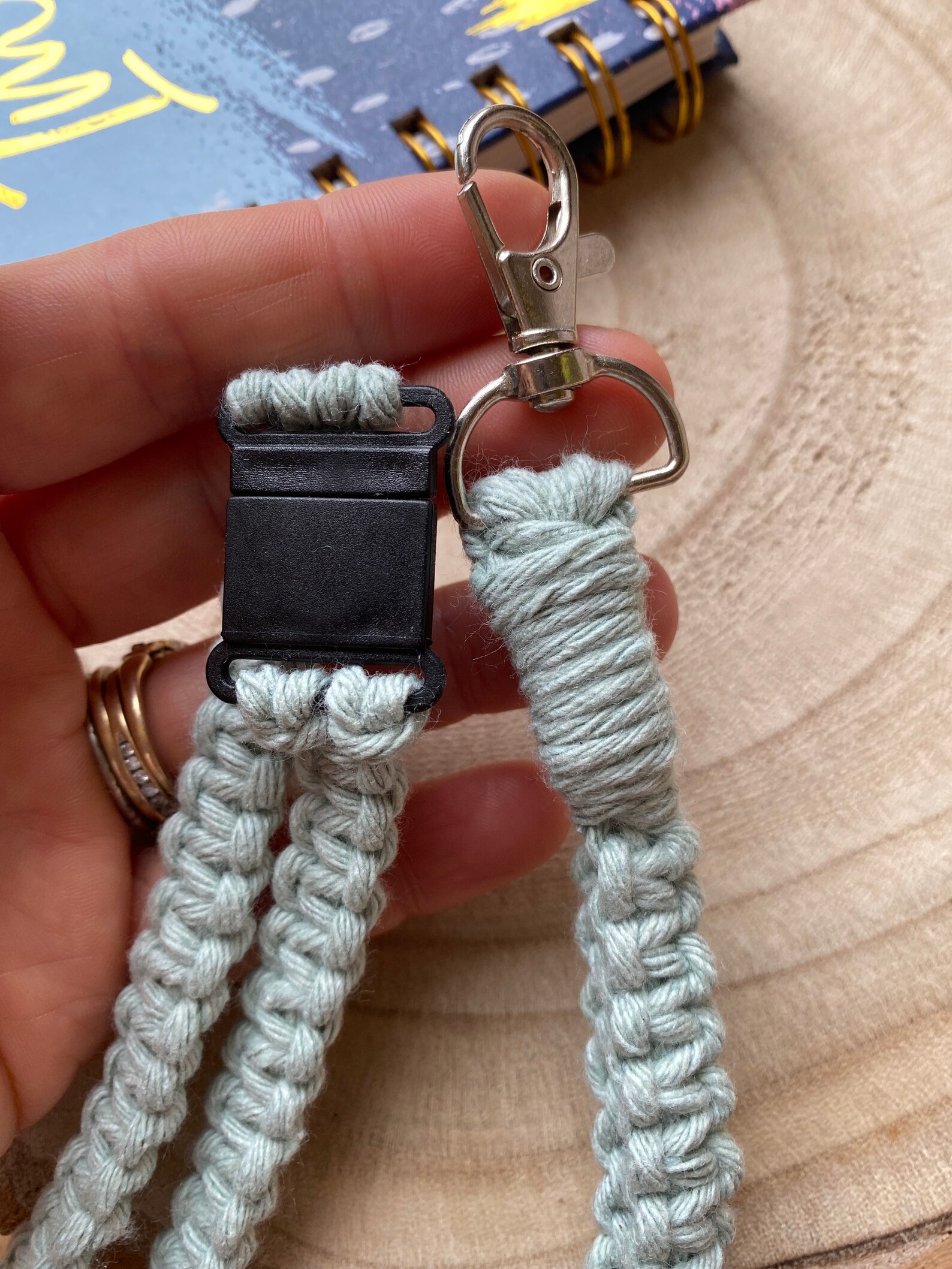 Pastel Green Macrame Lanyard for Keys ID Badge Holder Eco - Etsy