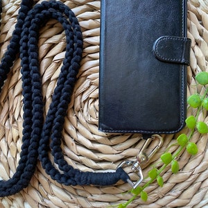 Black Macrame Cross Body Phone Strap, Phone Tether,universal Phone ...