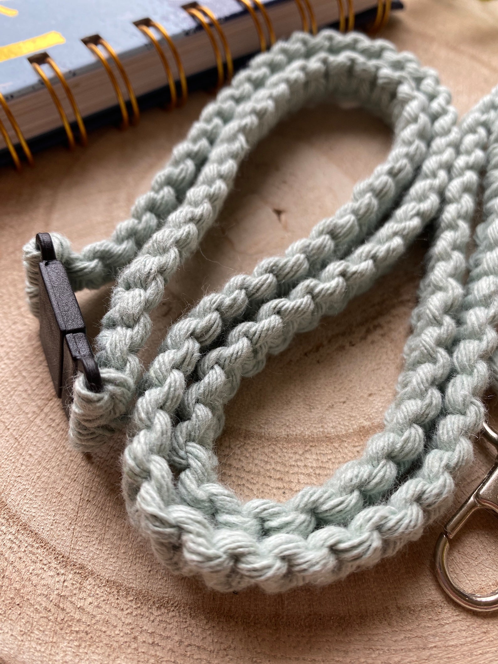Pastel Green Macrame Lanyard for Keys ID Badge Holder Eco - Etsy