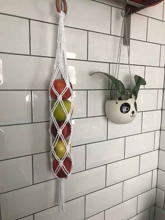 White Macrame Food Storage Vegetable Keeper Pantry Bag Boho | Etsy