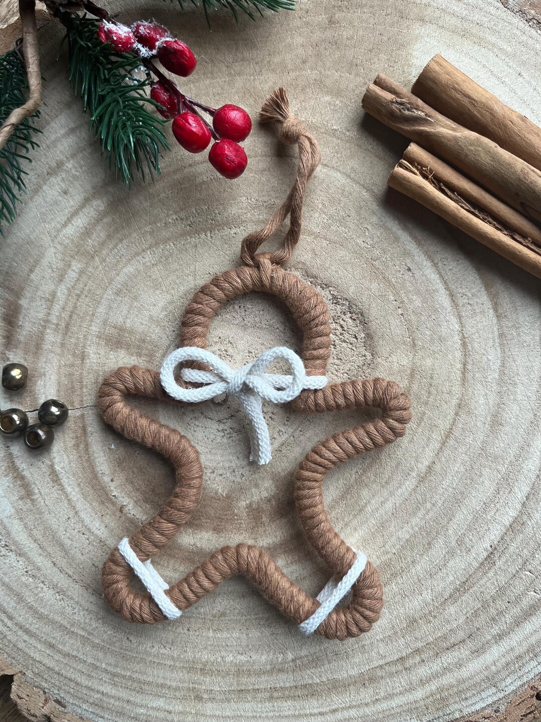 Macrame Gingerbread Man Christmas Tree Ornament, Eco-friendly Decor - Etsy