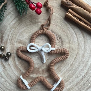 Macrame Gingerbread Man Christmas Tree Ornament, Eco-friendly Decor - Etsy