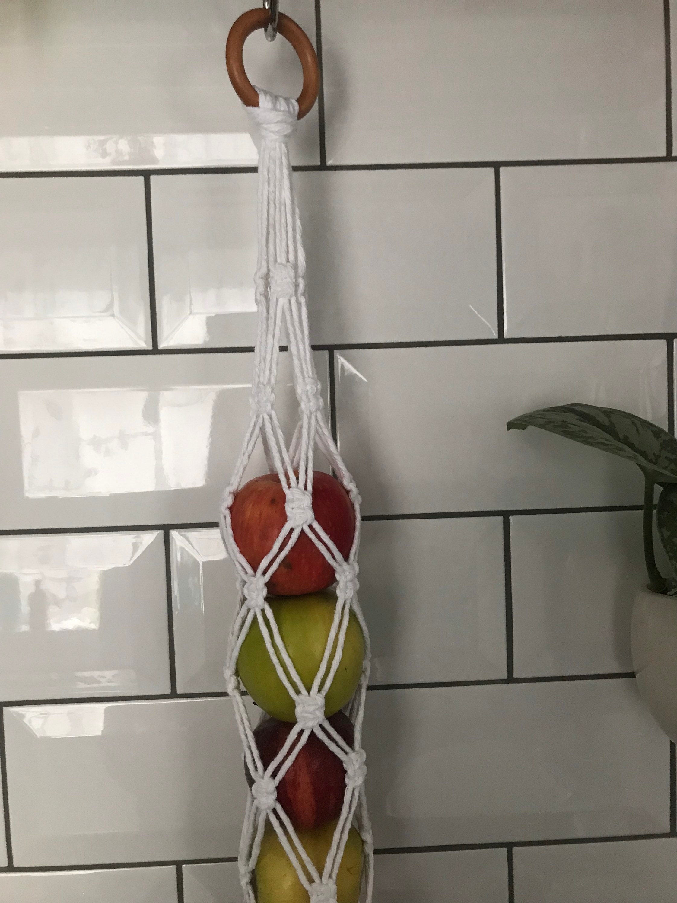 White Macrame Food Storage Vegetable Keeper Pantry Bag Boho | Etsy