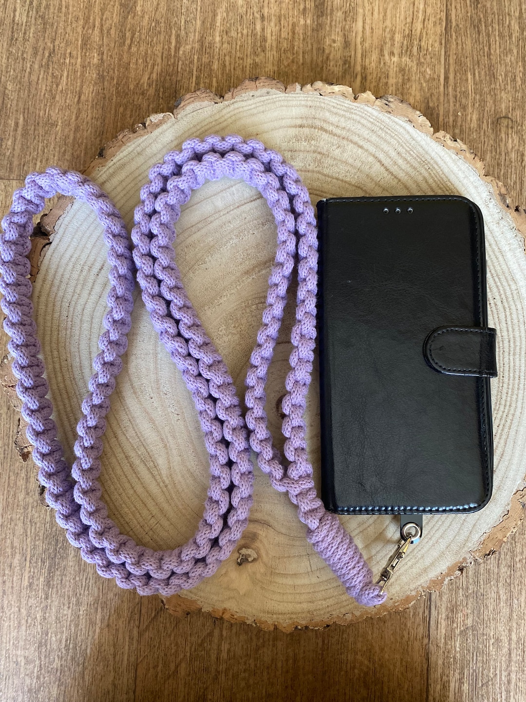 Purple Macrame Cross Body Phone Strap, Phone Tether,universal Phone ...