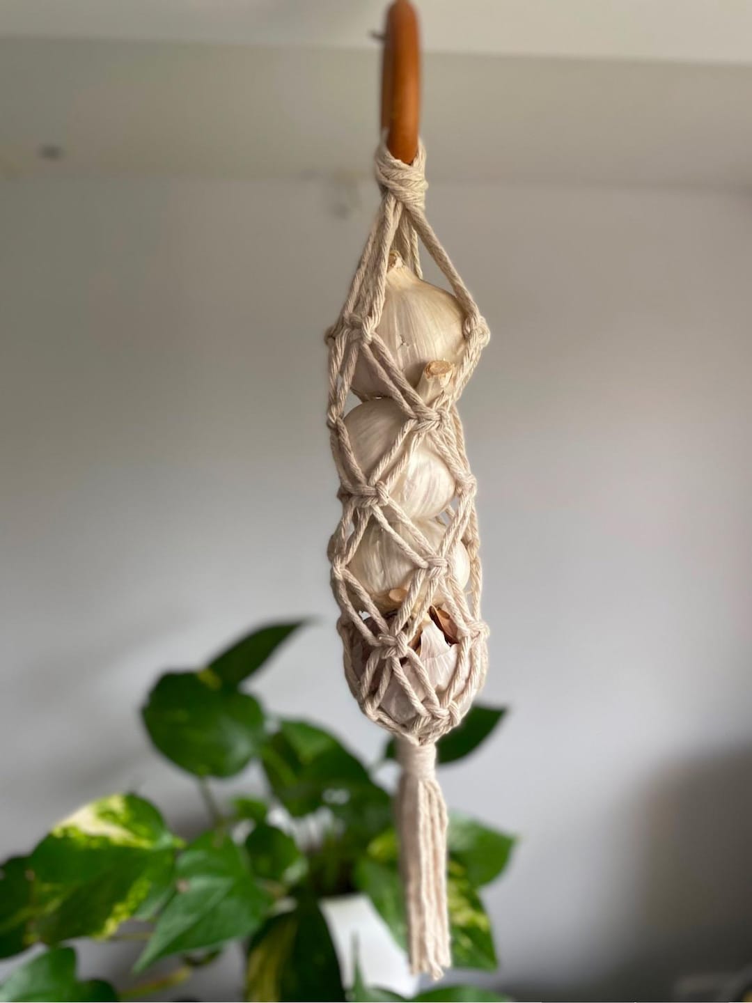 Macrame Garlic Hanger Tutorial, Macrame Pattern PDF + Video, Macrame ...