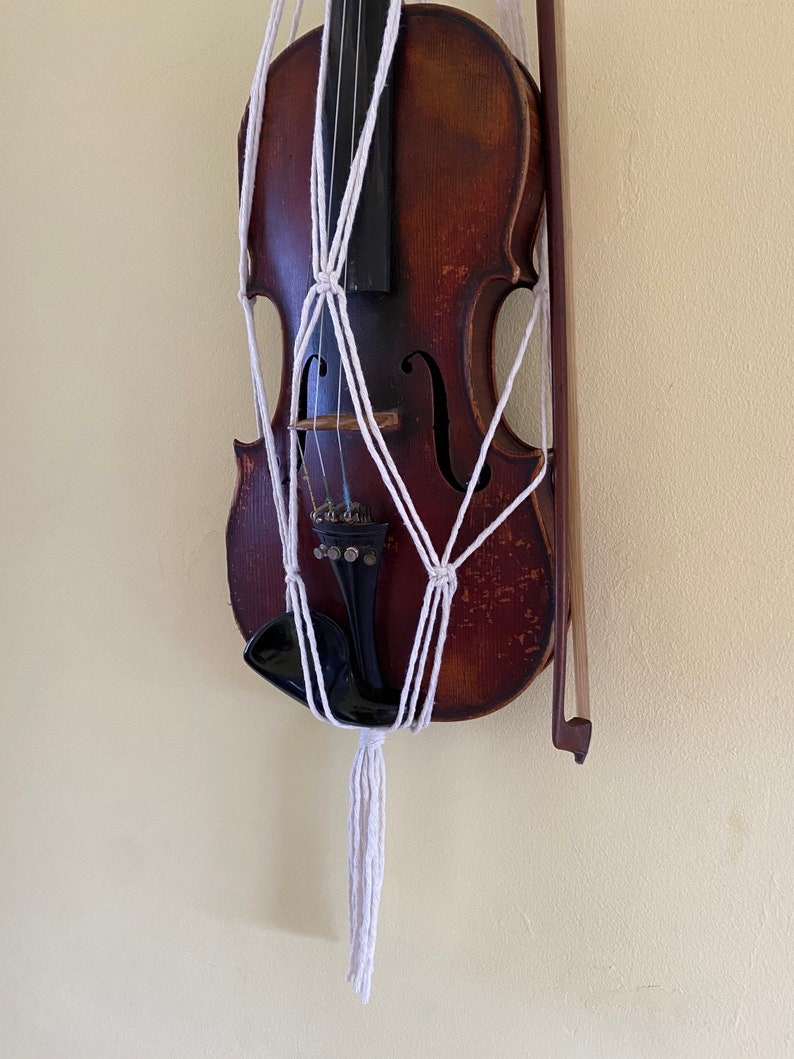Natural Macrame Violin Instrument Hanger Music Boho Aesthetic - Etsy