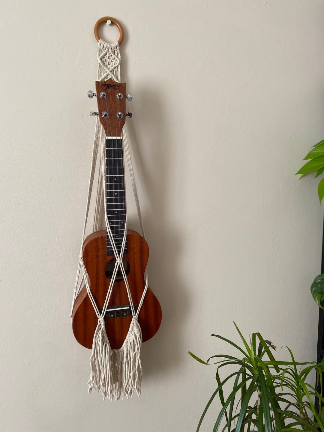 Fringed Macrame Ukulele Hanger: Boho Music Decor - Etsy