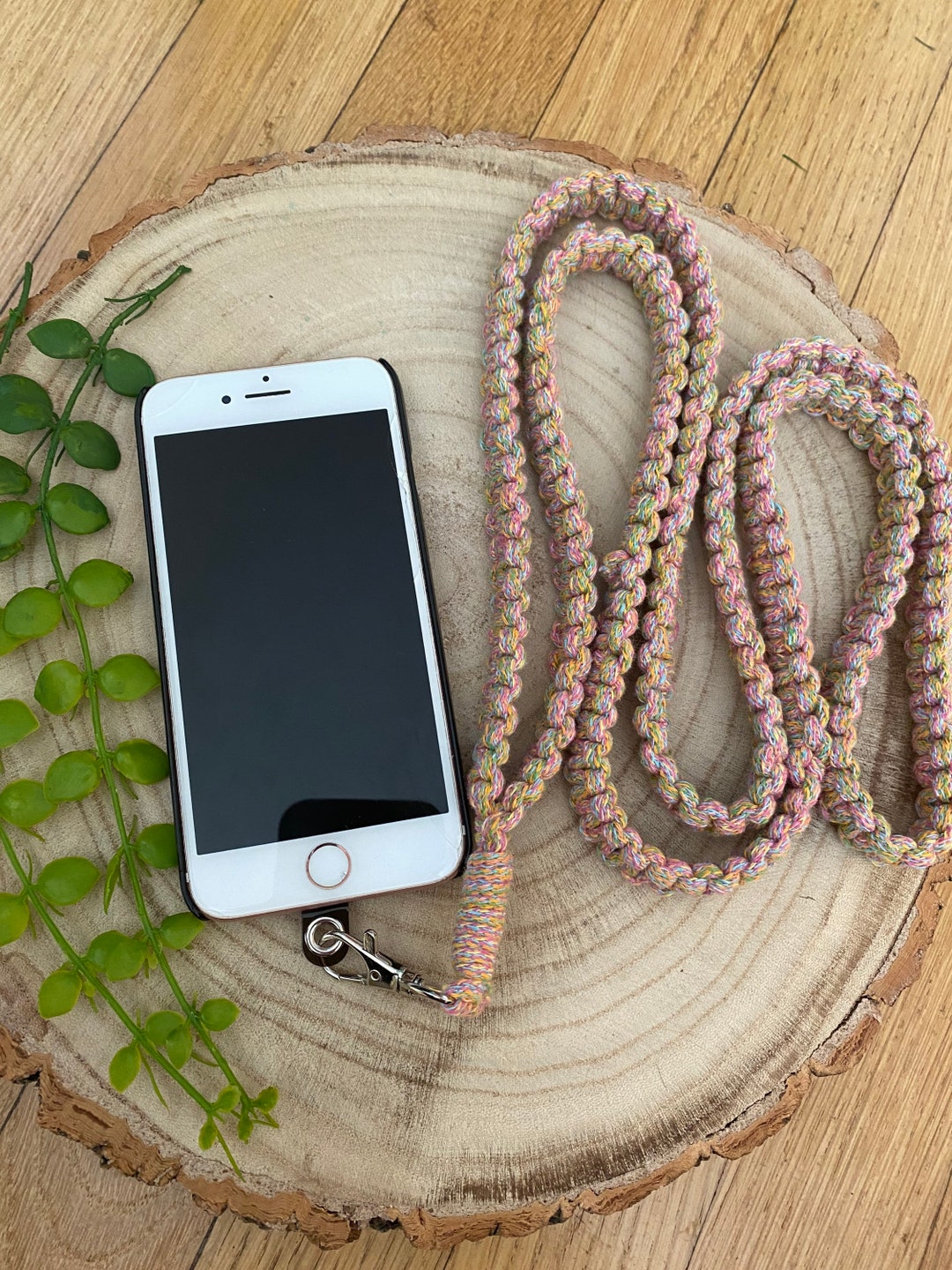 Rainbow Macrame Cross Body Phone Strap, Phone Tether,universal Phone ...