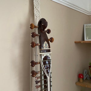 Macrame Mini Sitar Hanger: Natural Cotton Music Room Decor - Etsy