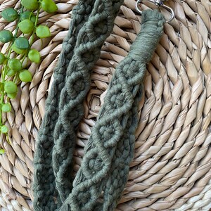 Green Patterned Macrame Lanyard Lanyard for Keys ID Badge - Etsy