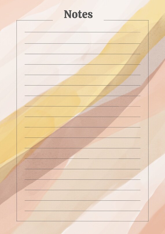 Printable Notes Sheet | Etsy