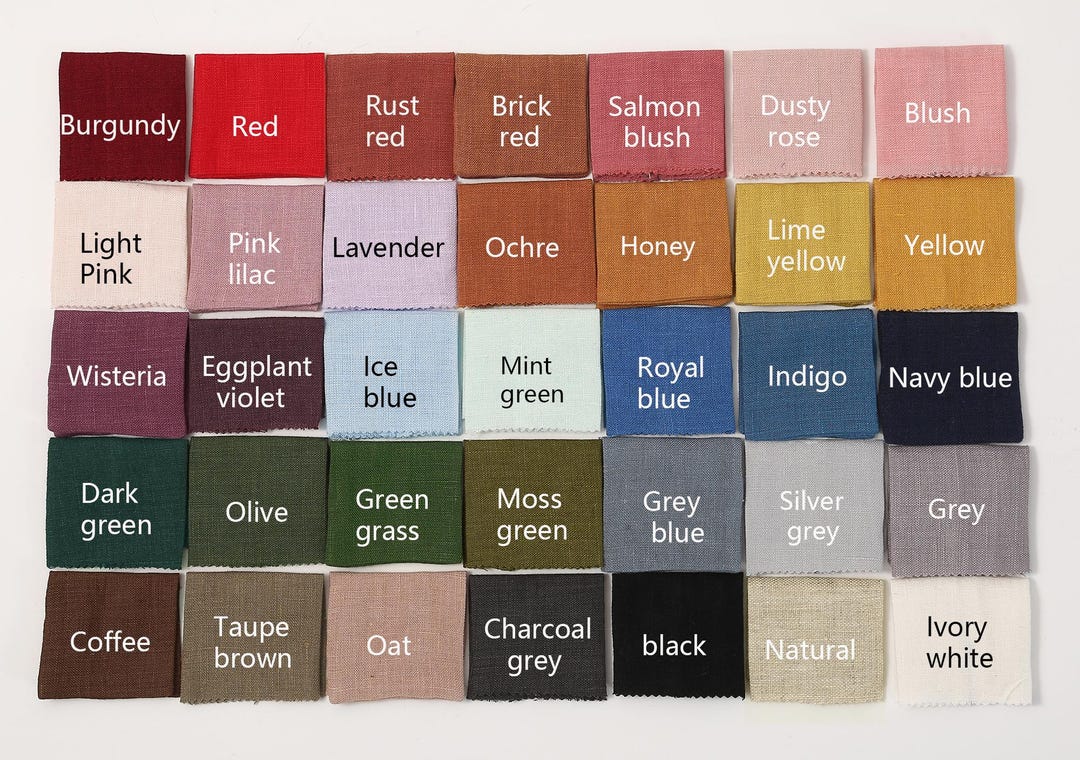 Linen Cloth Color , Sample Cloth Color,the Default is 5 Color Samples ...