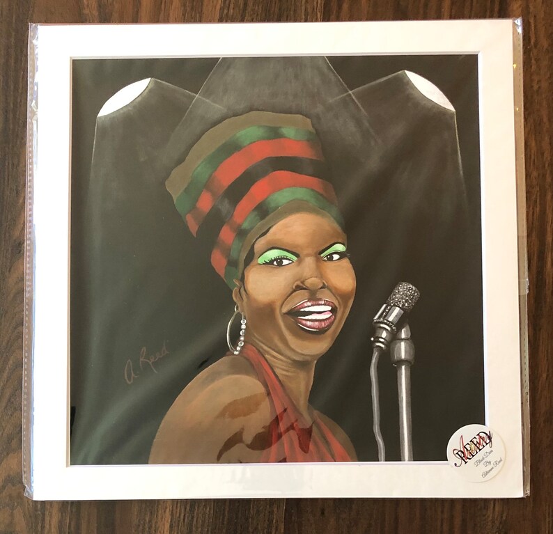 Black Diva nina Simone by A. Reed Matted Print of Original Artwork. - Etsy