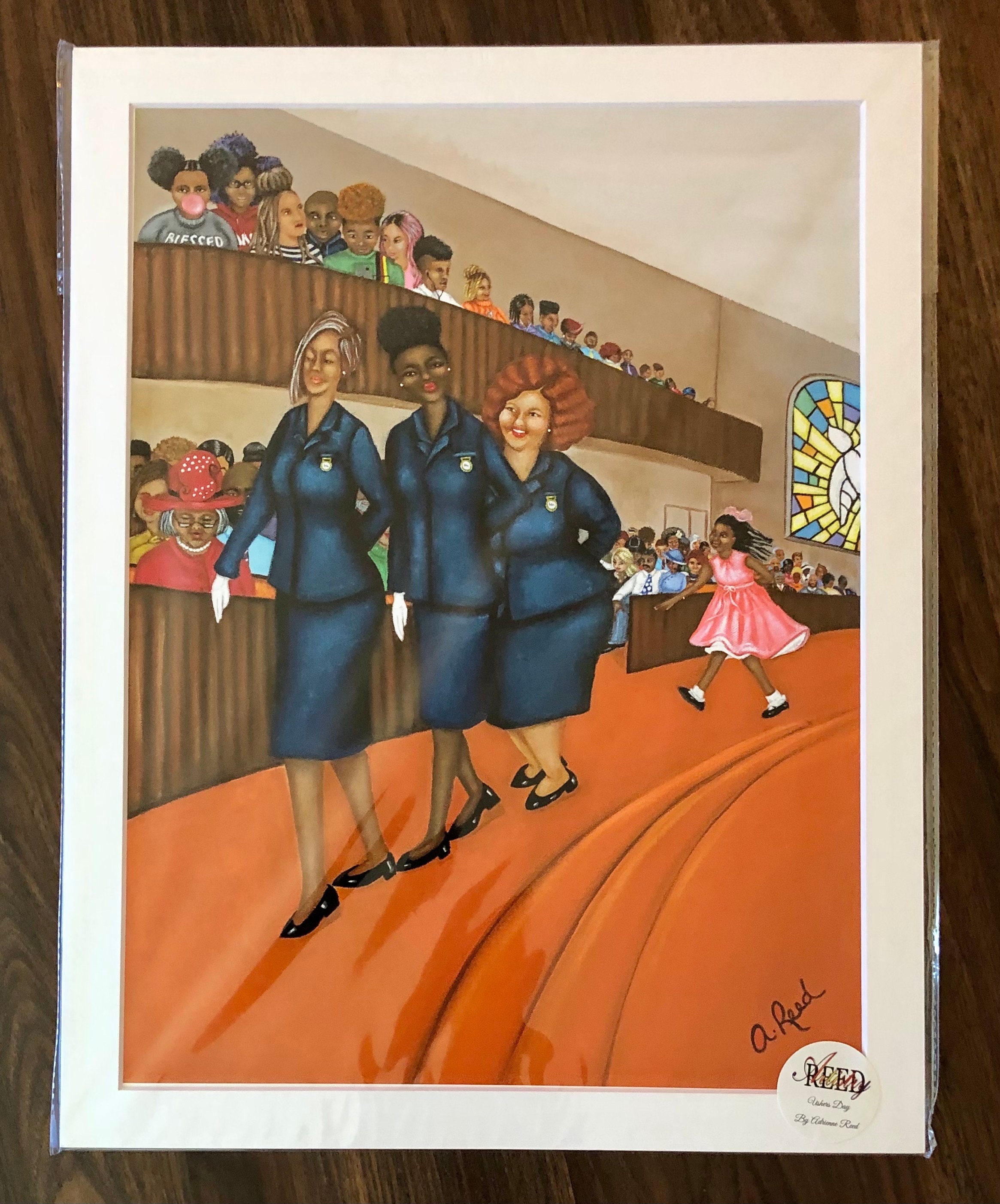 Ushers Day Print Matted, Art By: Adrienne Reed - Etsy