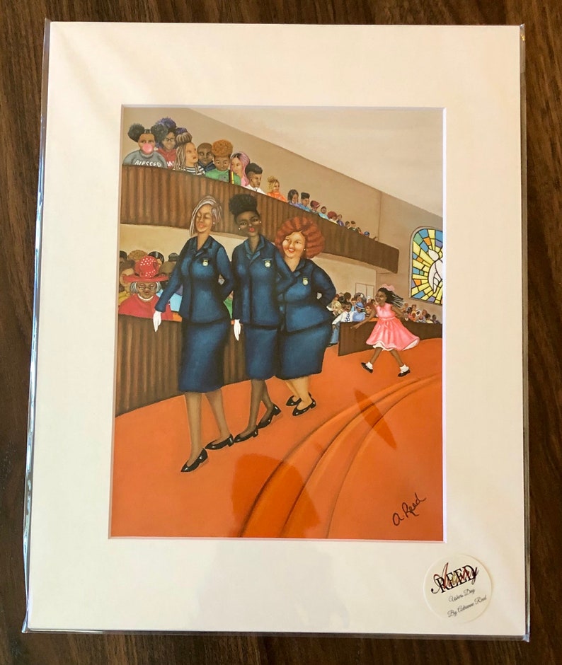 Ushers Day Print Matted, Art By: Adrienne Reed - Etsy
