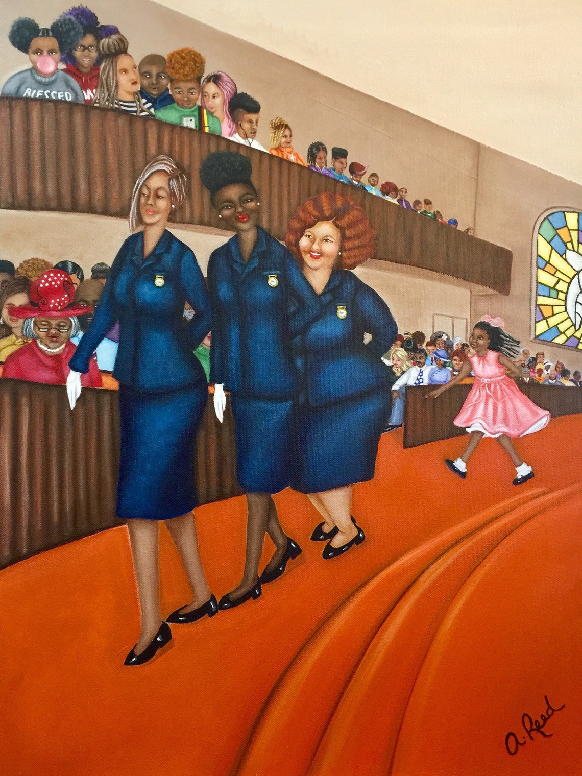 Ushers Day Print Matted, Art By: Adrienne Reed - Etsy