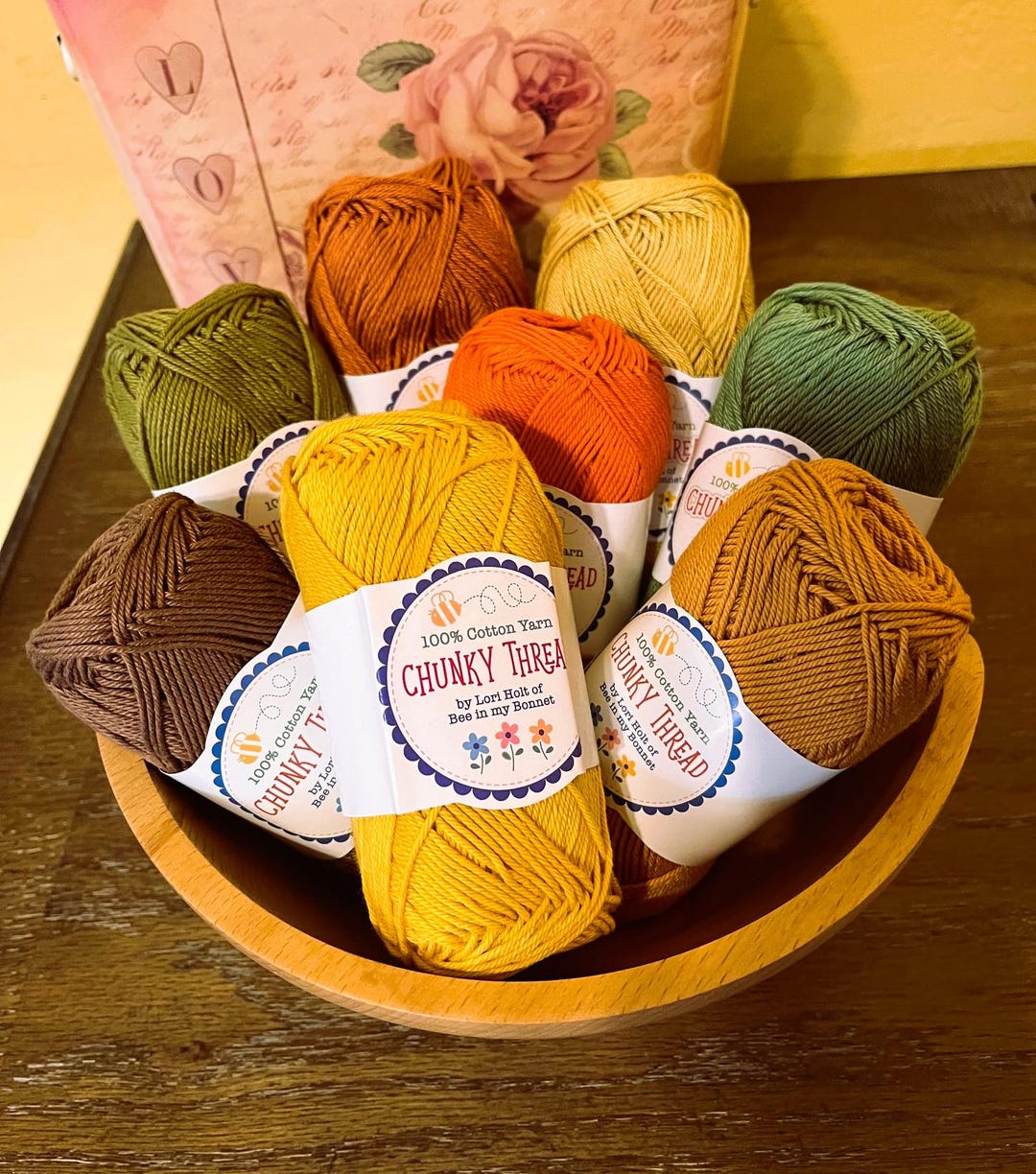 AUTUMN COLORWAY. Chunky Thread YARN. Set of 8 Skeins. Autumn, Brown ...