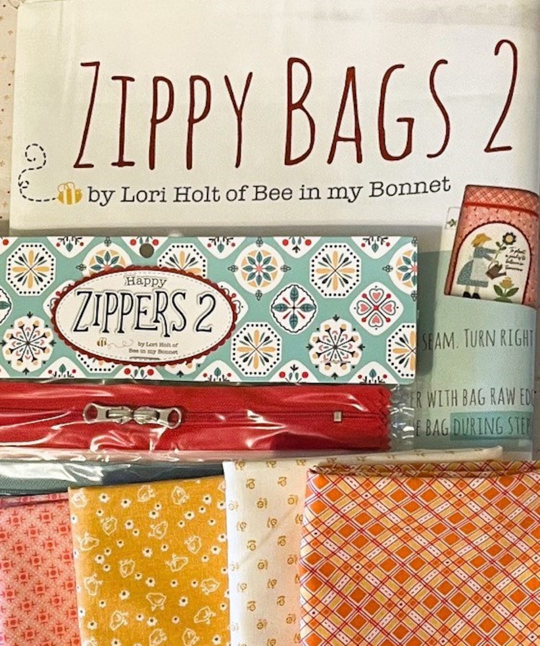 KIT CALICO ZIPPY Bags 2 Panel, Happy Zipper 2 and Lining Fabric. From ...