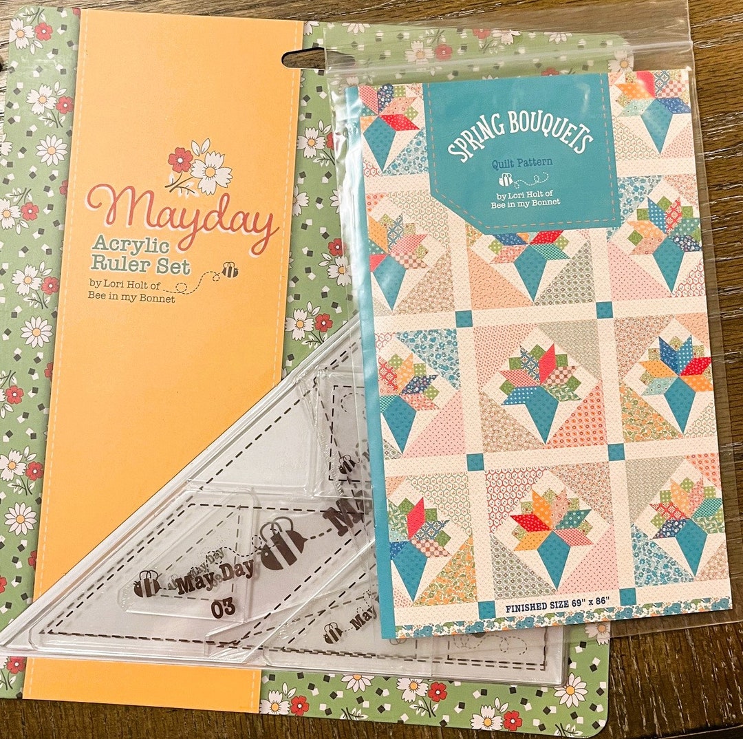 SPRING BOUQUETS Quilt Pattern and May Day Ruler Set by Lori Holt of Bee ...
