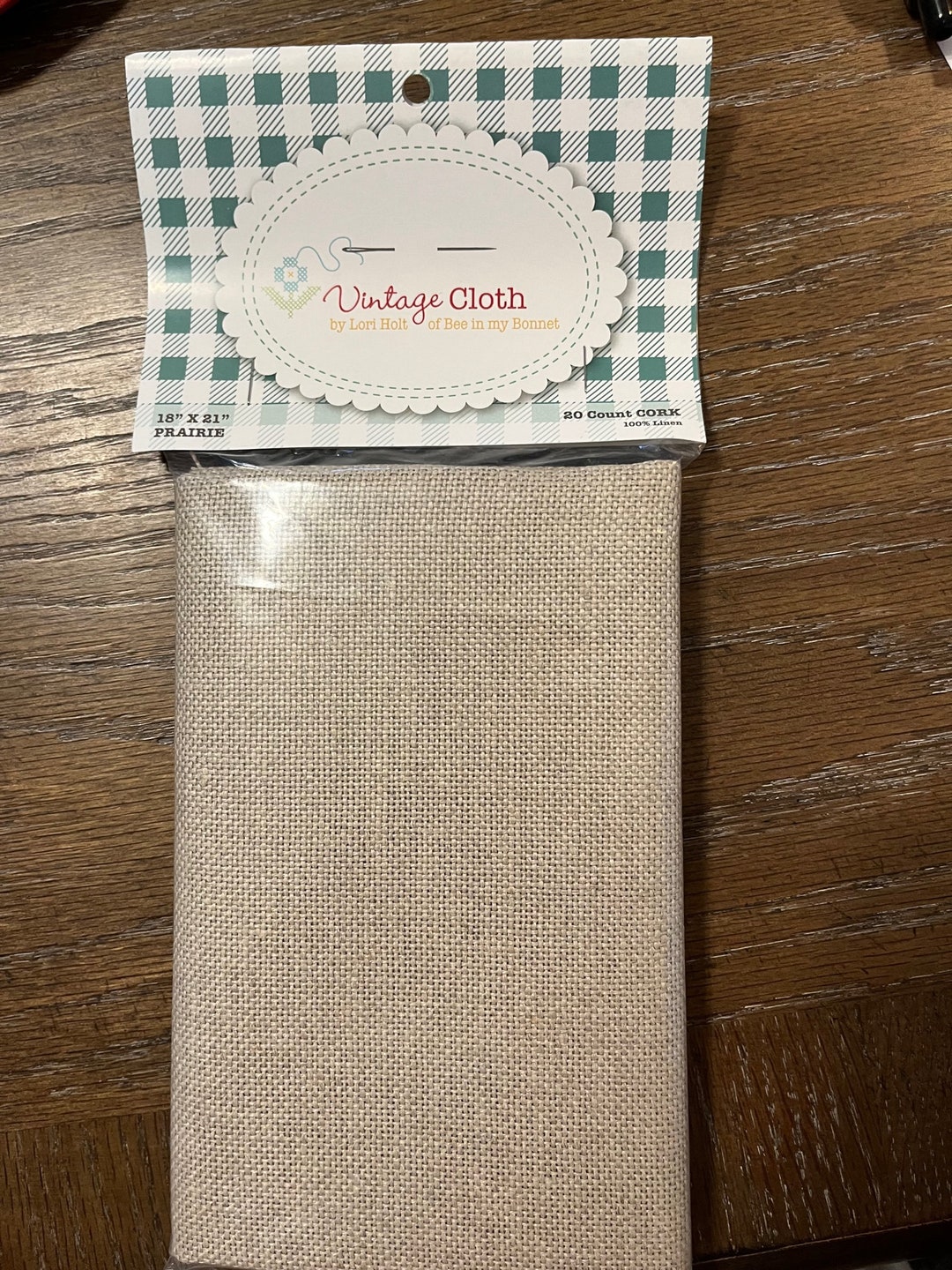 20 Count CORK PRAIRIE Cross Stitch Vintage CLOTH 18 X 21 by Lori Holt ...