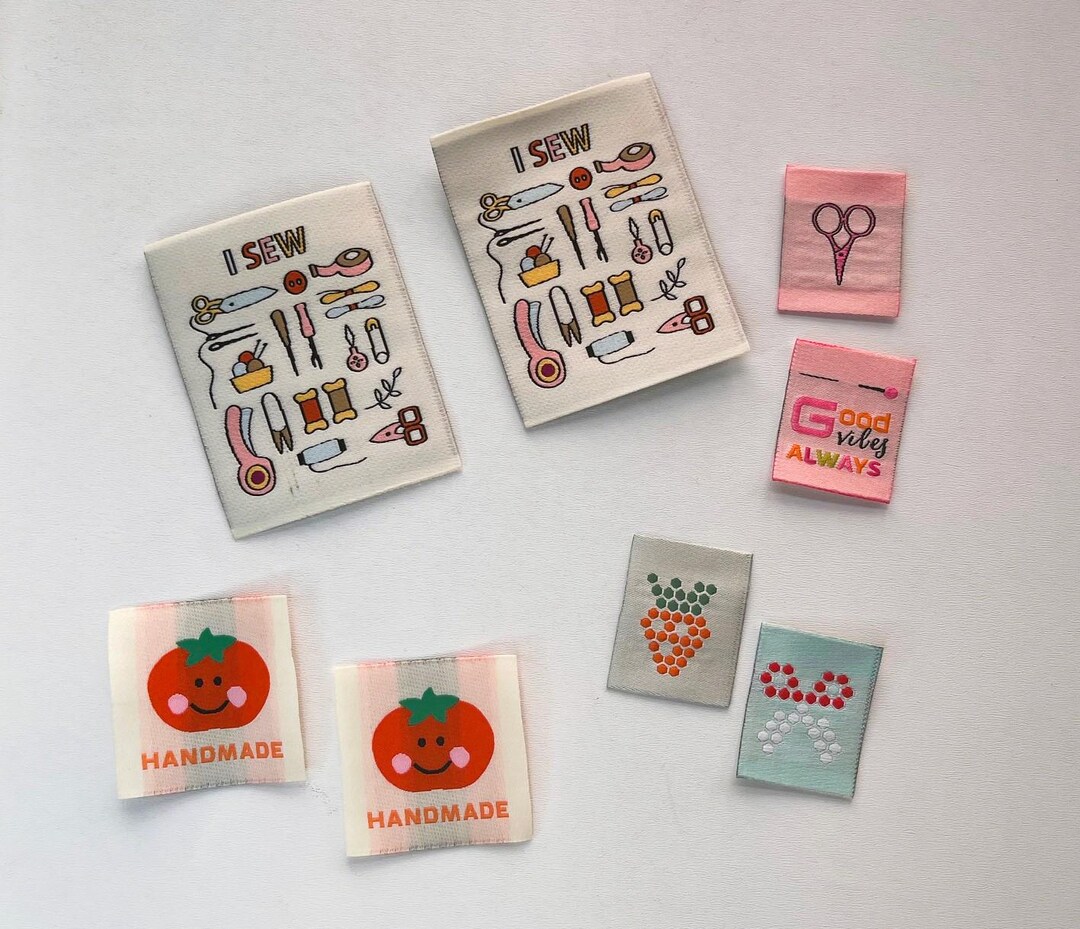 ASSORTED WOVEN LABELS. Package of 8. 2 of Each I Sew, Tomato, Good ...