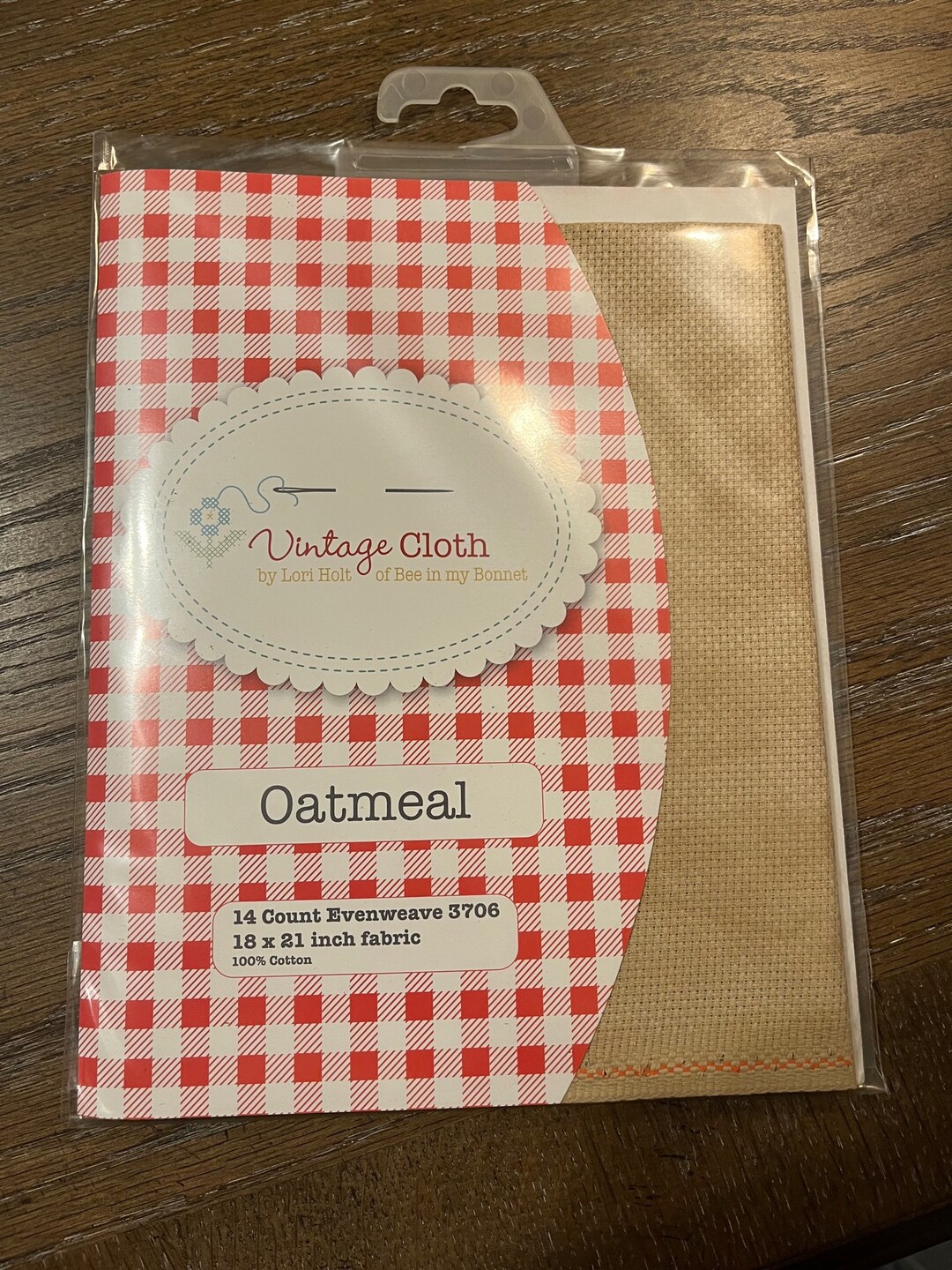 14 Count Aida OATMEAL Cross Stitch Vintage Cloth 19" X 21" by Lori Holt ...