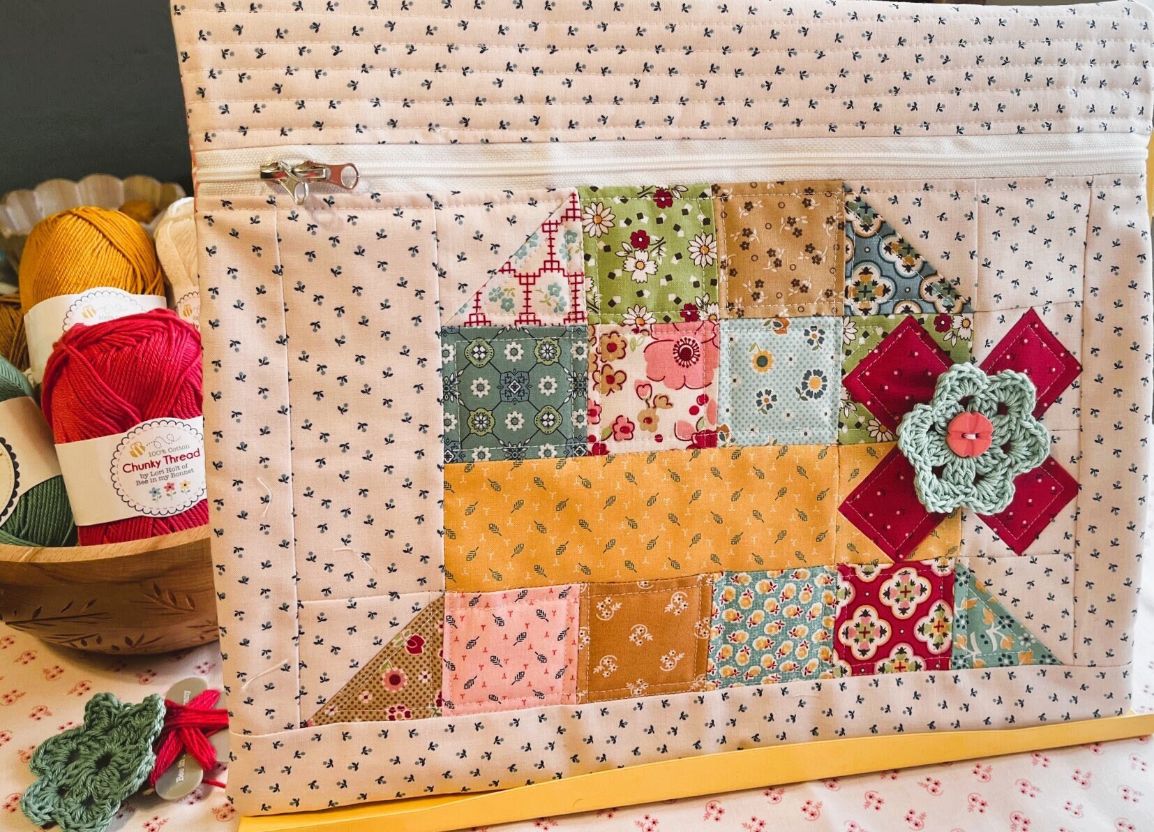 HABERDASHERY HAT Set of Two Finished Project Bags. Created From the ...