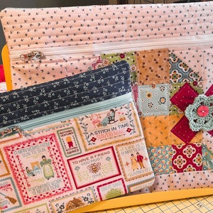 HABERDASHERY HAT Set of Two Finished Project Bags. Created From the ...