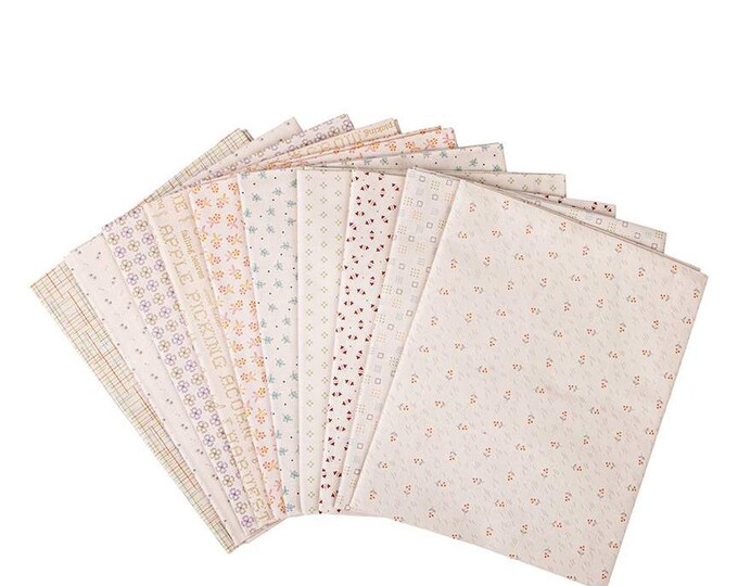 AUTUMN HALF YARD (10 Pieces, 18" X Wof) Latte Background Bundle by Lori ...
