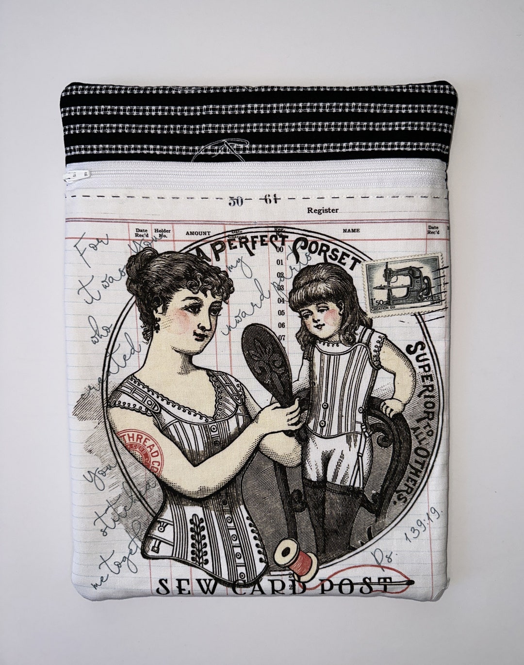 Sew Journal PROJECT BAG. Created From Sew Journal Pages Patch Panel by J Wrecker Frisch - Etsy