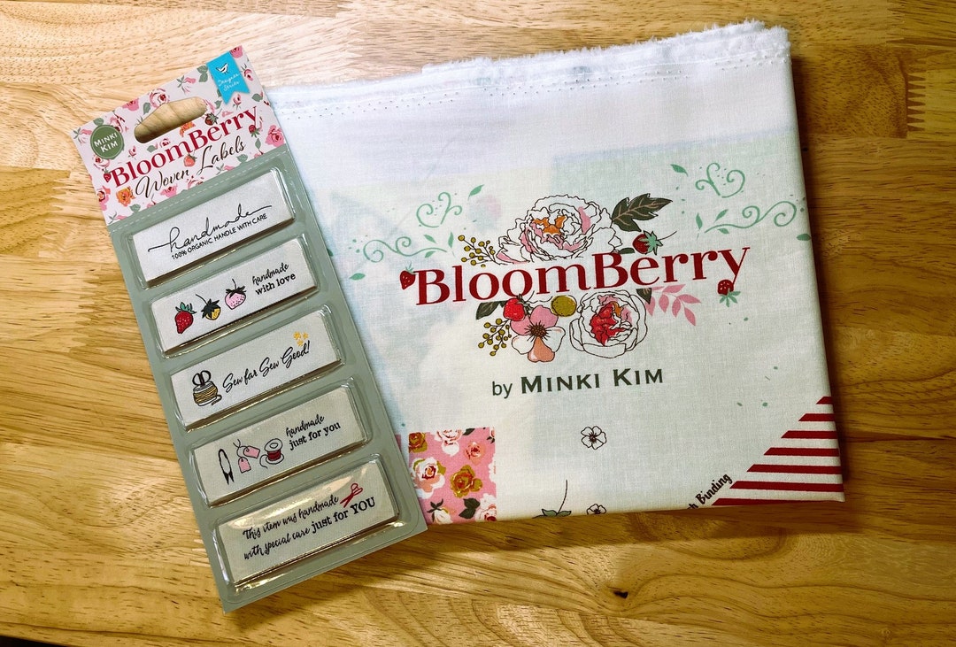 Bloomberry Zipper Pouch Panel and 15 Bloomberry Woven Labels by Minki ...