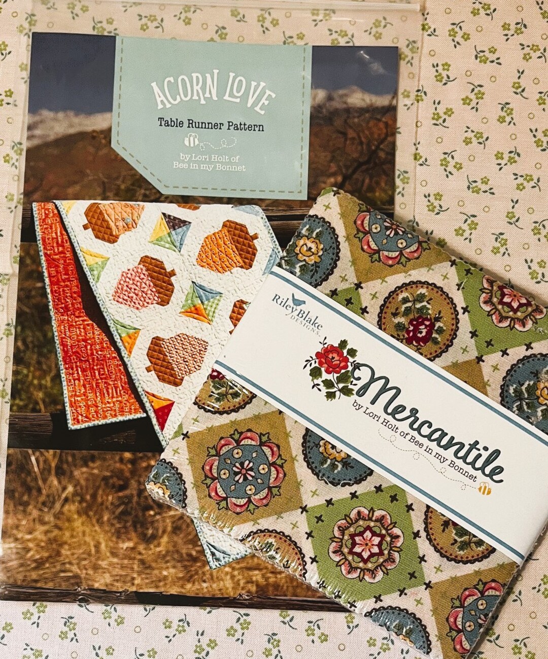 ACORN LOVE Table Runner Pattern and Mercantile 5 Stacker by Lori Holt ...