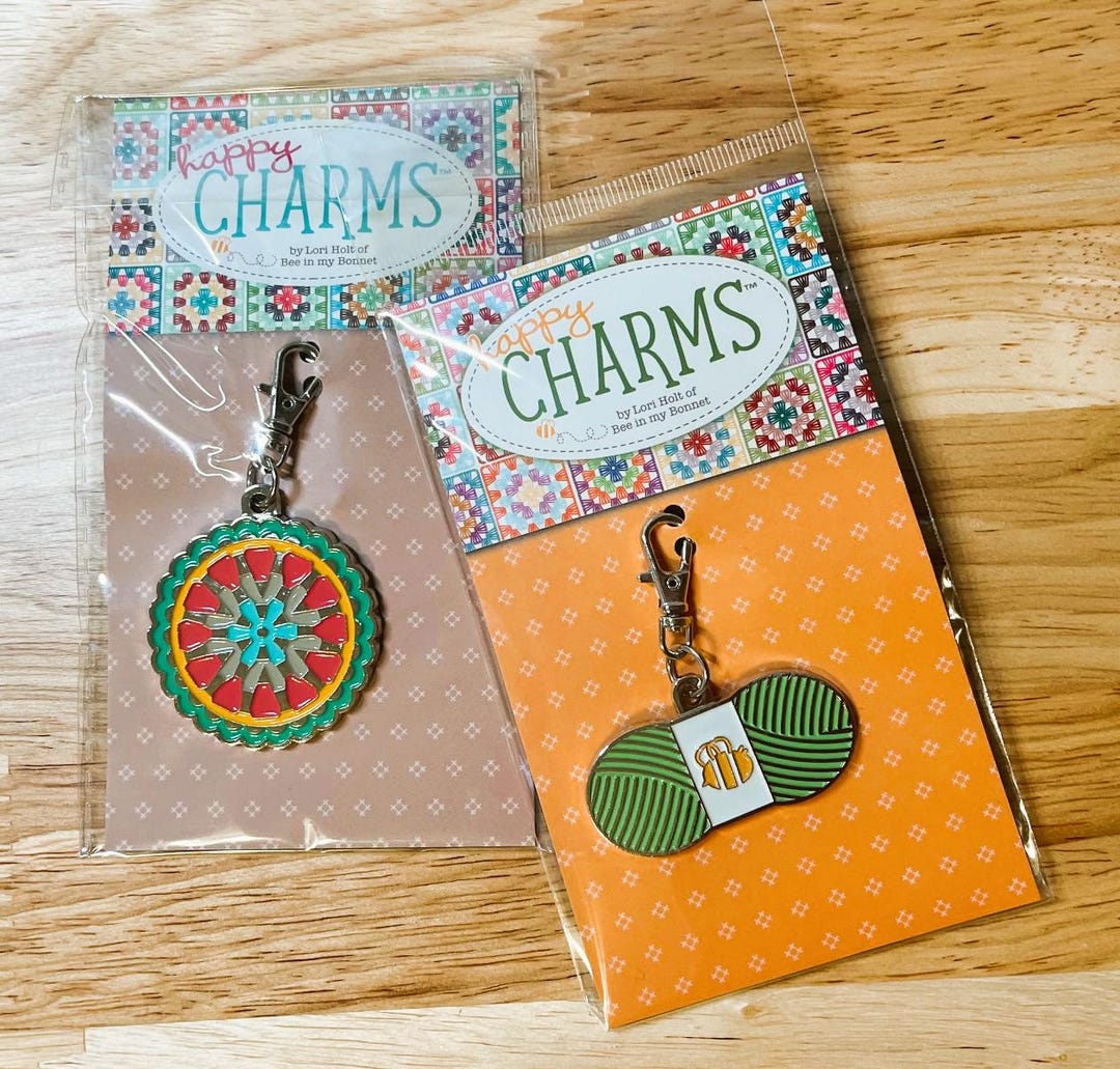 HAPPY CHARMS (set of 2) Chunky Thread Lettuce & Granny Circle by Lori ...