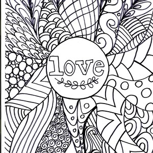 Positiv Words Coloring Page - Etsy