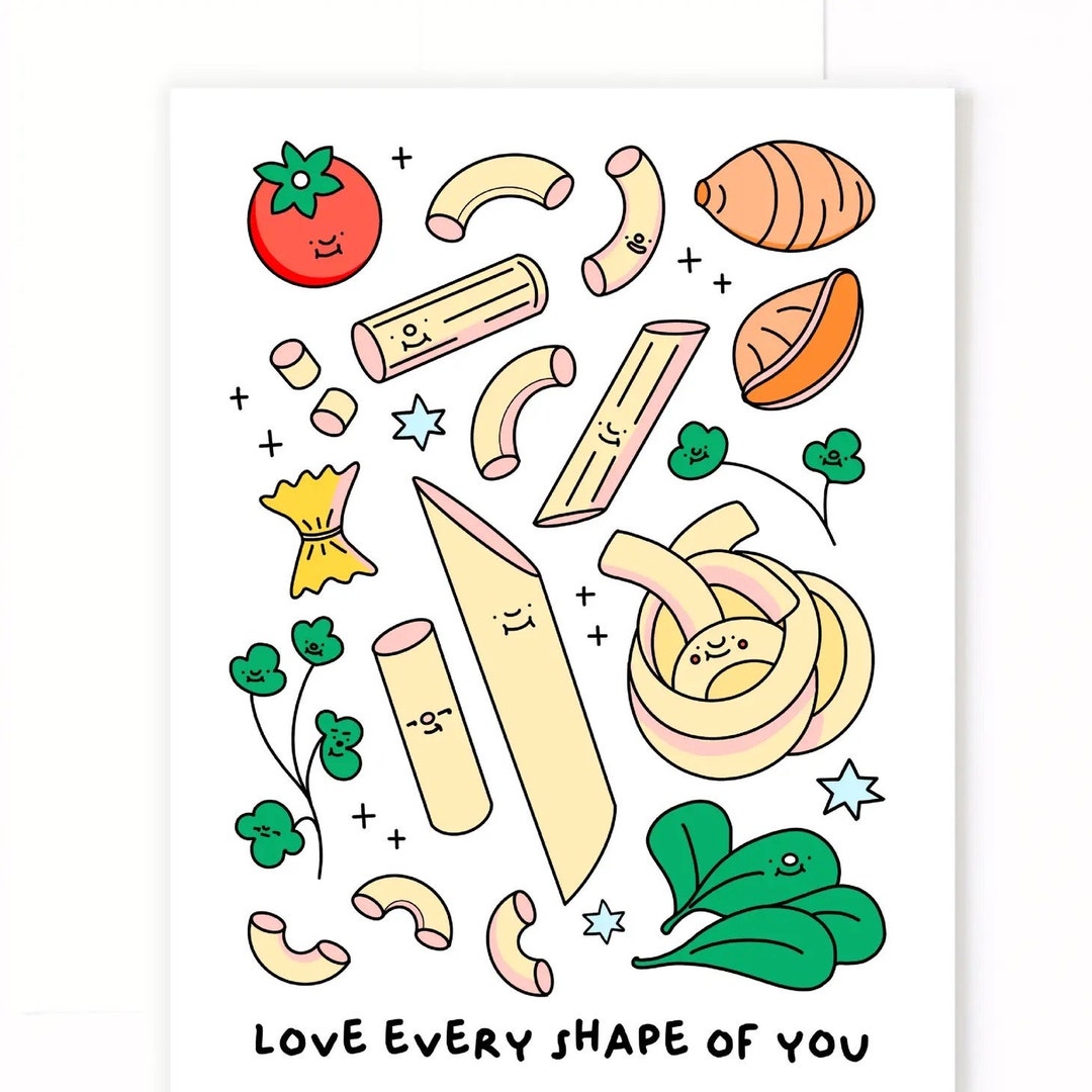 Pasta Greeting Card, Love Card, Greeting Card, Cute Punny Card ...