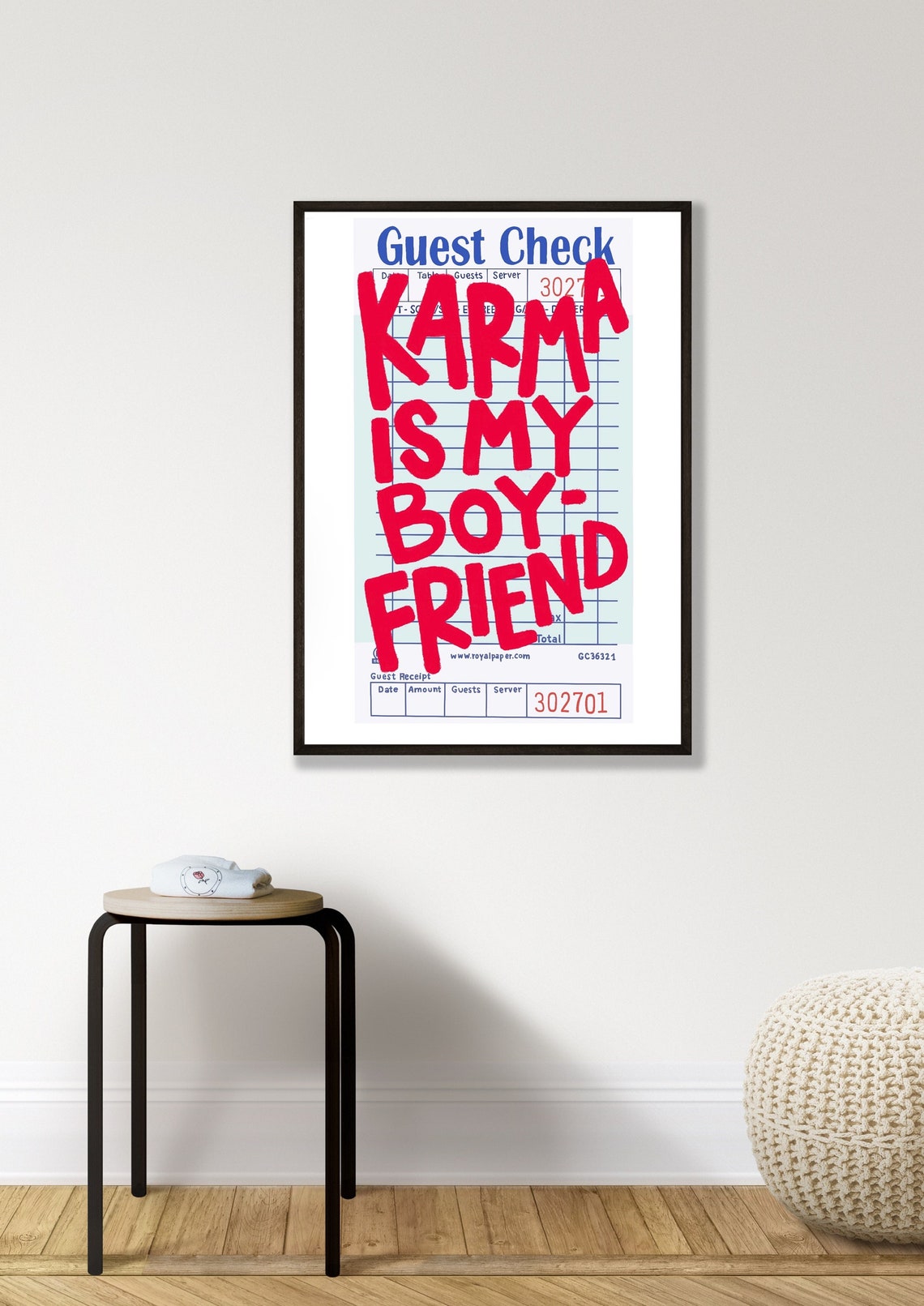 Guest Check Print - Karma is My Boyfriend - Etsy