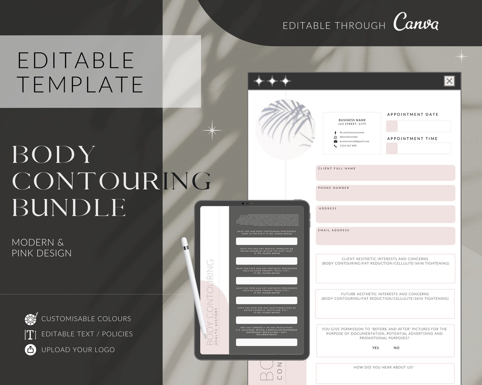 EDITABLE Body Contouring Form Bundle, Body Contouring Consent Forms ...