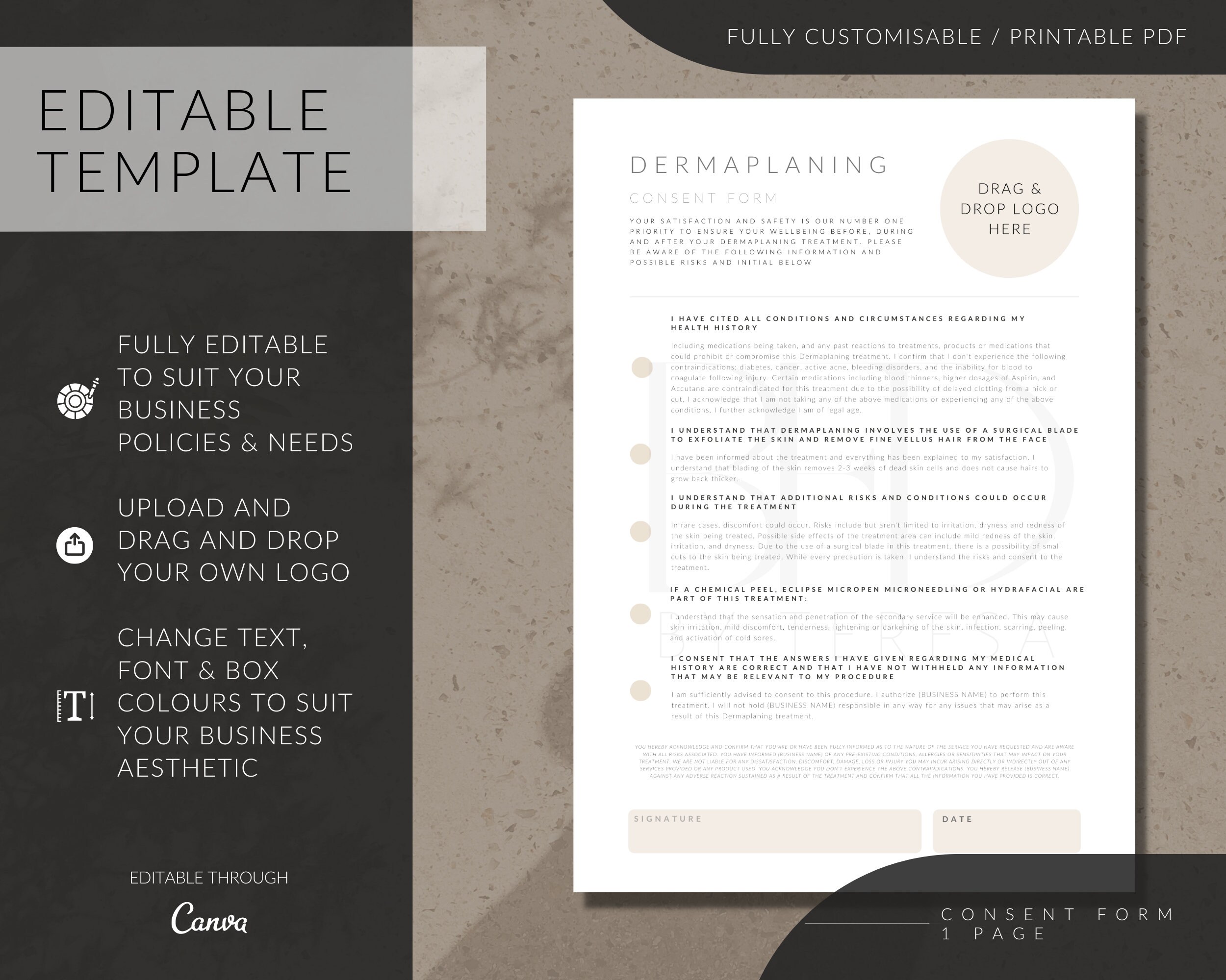EDITABLE Dermaplaning Form Bundle, Dermaplaning Consent Forms ...