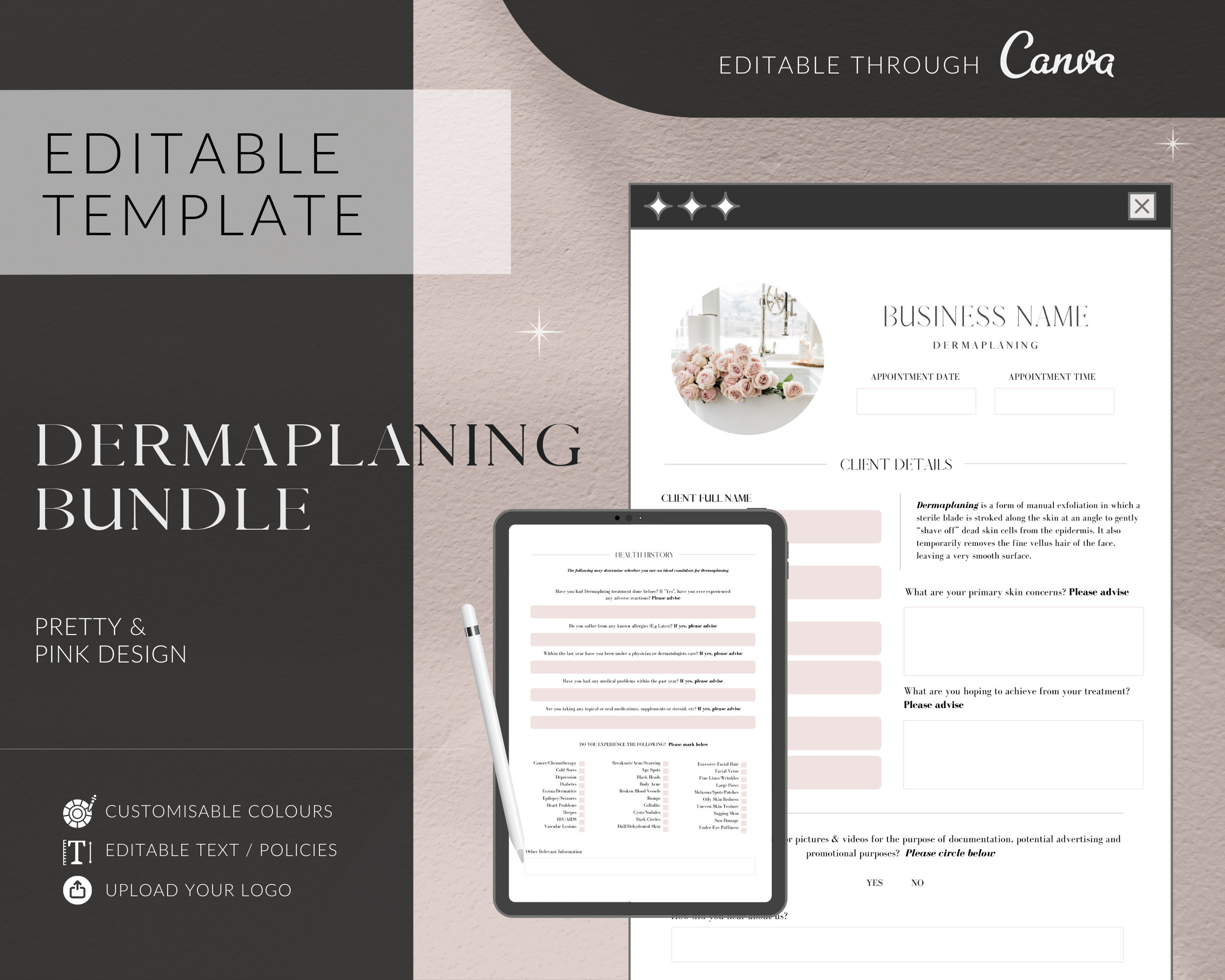 EDITABLE Dermaplaning Form Bundle, Dermaplaning Consent Forms ...