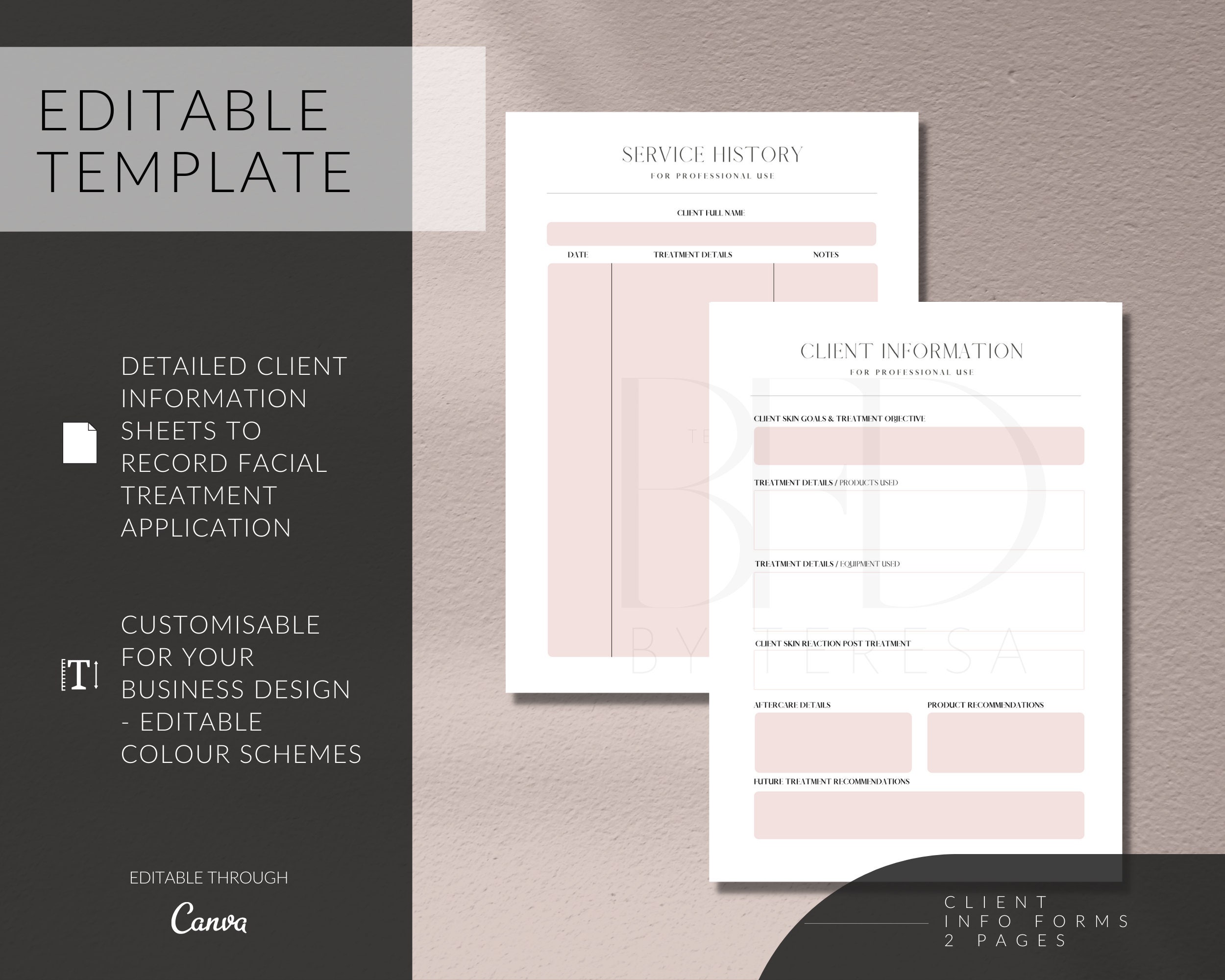 EDITABLE Facial Consultation Form Bundle, Facial Consent Forms, Facial ...