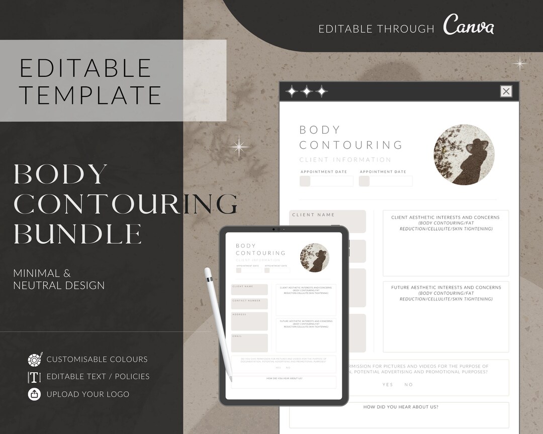 EDITABLE Body Contouring Form Bundle, Body Contouring Consent Forms ...