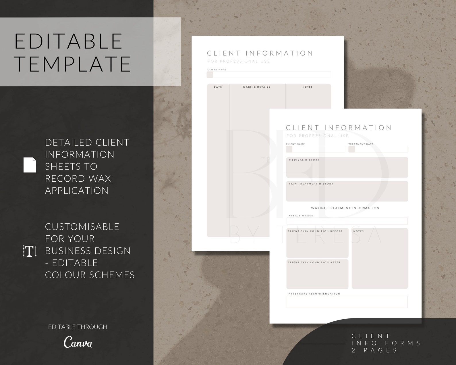 EDITABLE Waxing Consultation Form Bundle, Waxing Consent Forms, Waxing ...