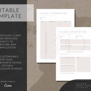 EDITABLE Waxing Consultation Form Bundle, Waxing Consent Forms, Waxing Client Information Forms ...