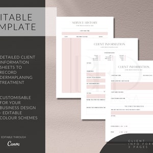EDITABLE Dermaplaning Form Bundle, Dermaplaning Consent Forms, Dermaplaning Client Information ...