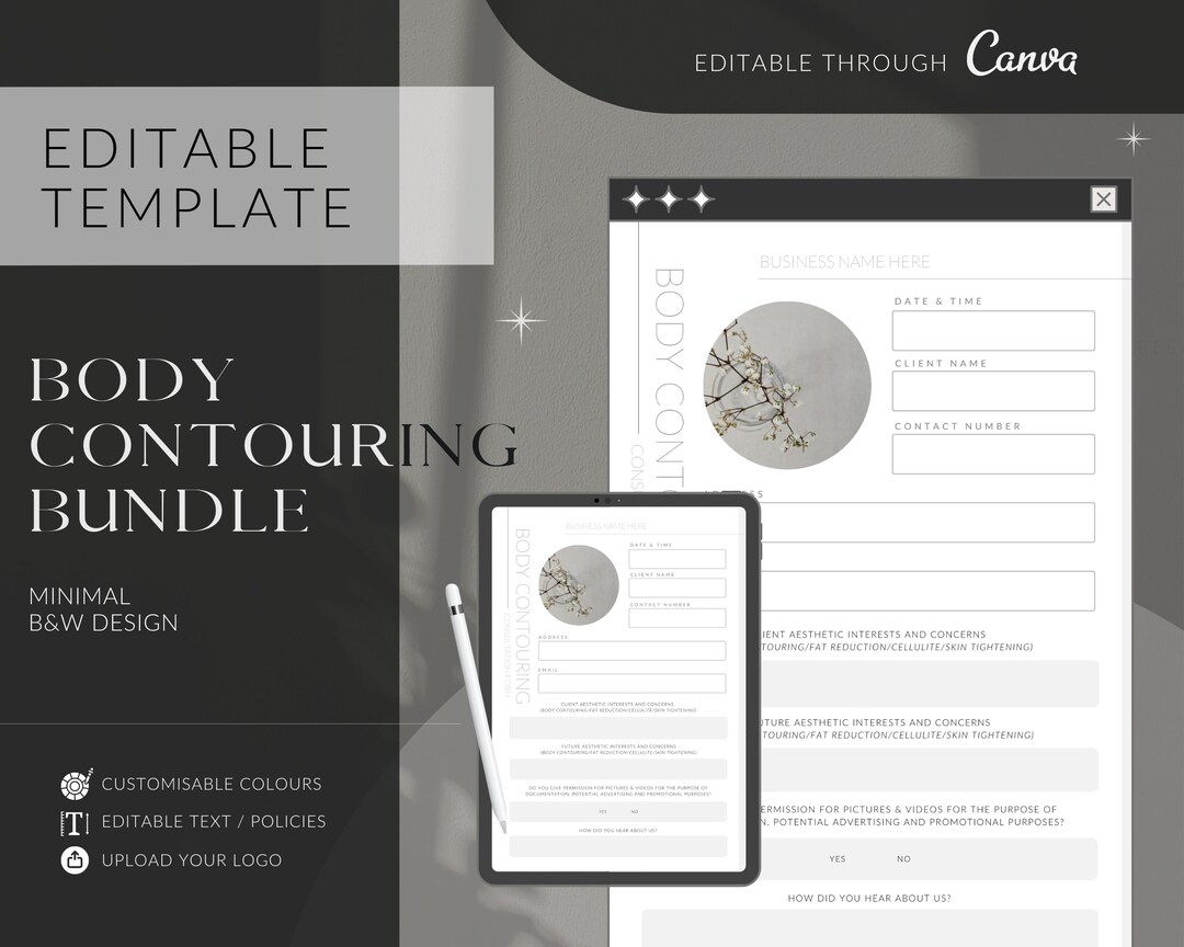 EDITABLE Body Contouring Form Bundle, Body Contouring Consent Forms ...