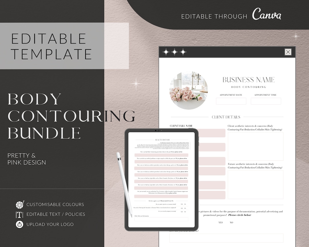 EDITABLE Body Contouring Form Bundle, Body Contouring Consent Forms ...