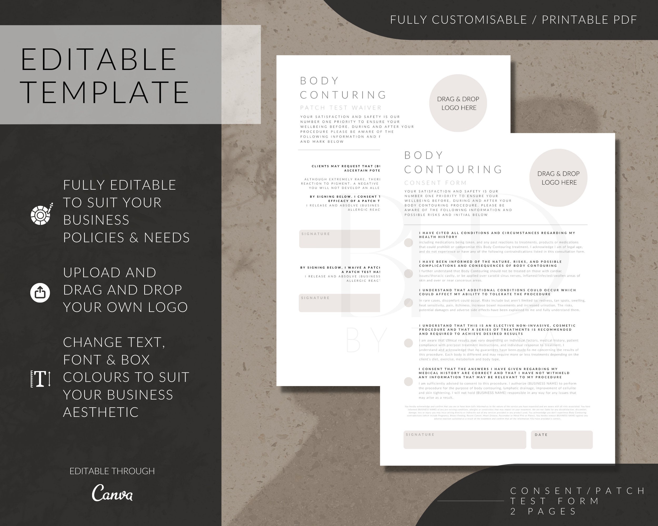 EDITABLE Body Contouring Form Bundle, Body Contouring Consent Forms ...