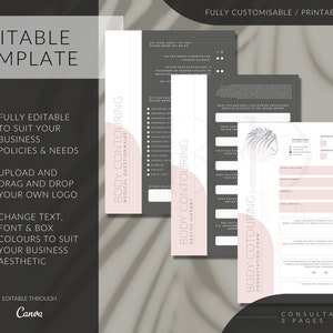 EDITABLE Body Contouring Form Bundle, Body Contouring Consent Forms ...