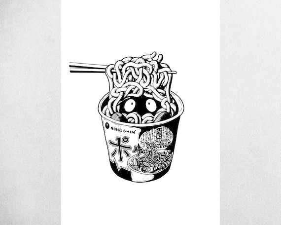 Tangela Ramen Noodle Cup Horror Food Pokemon Inspired Art - Etsy